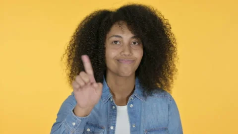 Young African Woman No Sign by Finger, Y... | Stock Video | Pond5