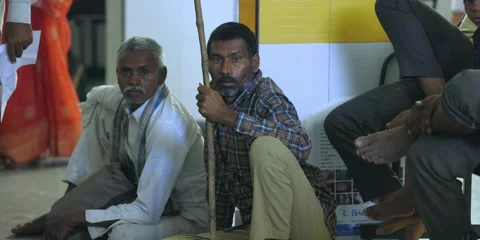 young and old age people waiting in the ... | Stock Video | Pond5