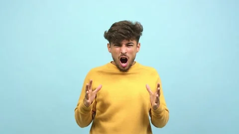 Young arab man screaming angry, expressi... | Stock Video | Pond5