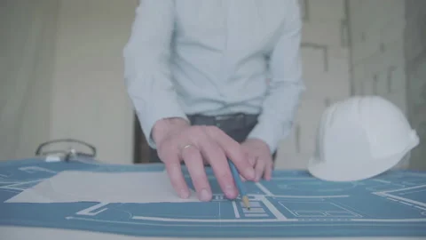 Young architect engineer working with bl... | Stock Video | Pond5