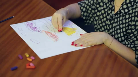 A young artist works on an abstract land... | Stock Video | Pond5