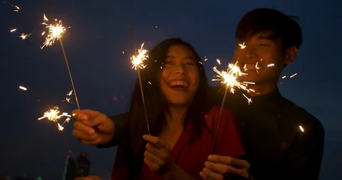 Couple Fireworks Stock Video Footage | Royalty Free Couple Fireworks ...
