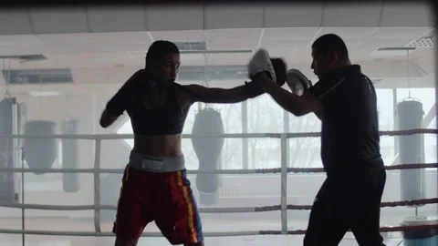 Young asian female boxer in boxing glove... | Stock Video | Pond5