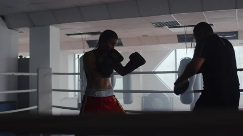 Young asian female boxer in boxing glove... | Stock Video | Pond5