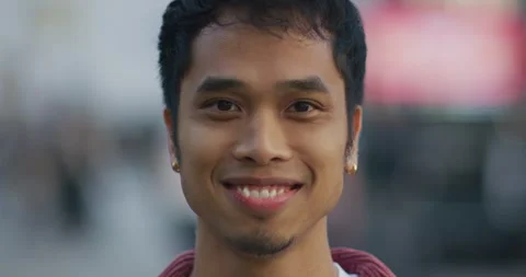 Young Asian Filipino man smile face port... | Stock Video | Pond5