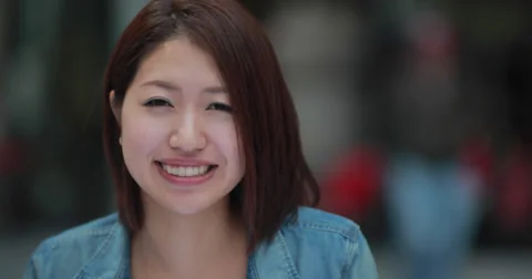 Young Asian woman smiling smile happy fa... | Stock Video | Pond5