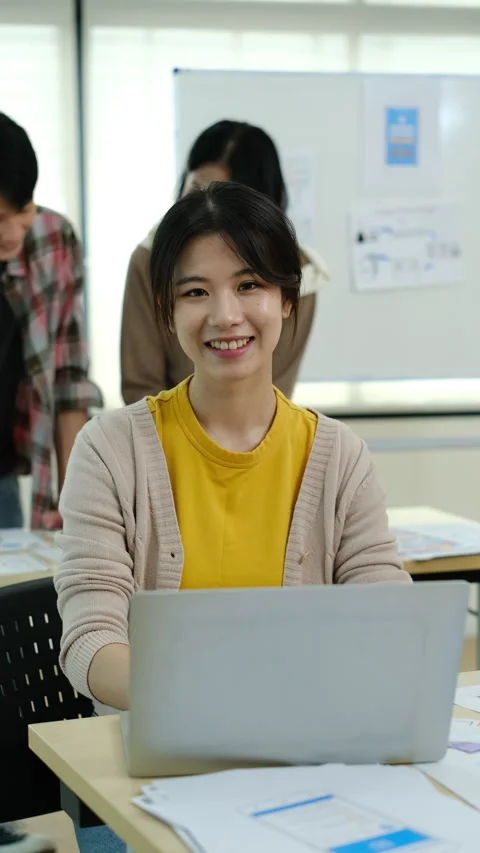 Young asian woman web developer working ... | Stock Video | Pond5