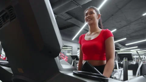 Young asisn woman workout with walking a... | Stock Video | Pond5