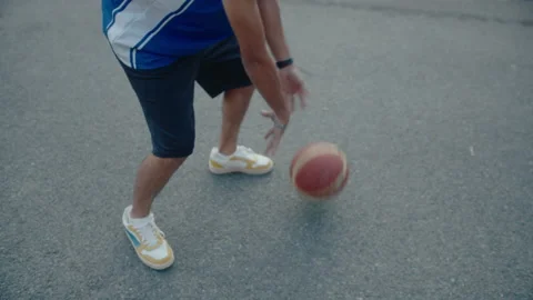 Young Basketball Player Dribbling on Out... | Stock Video | Pond5