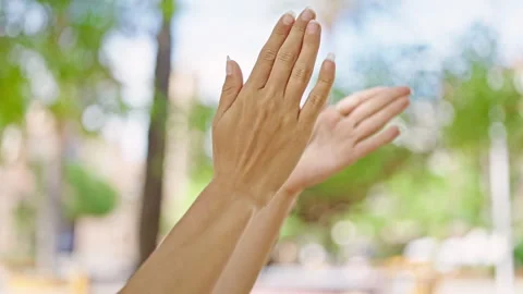 Young beautiful hispanic woman clapping ... | Stock Video | Pond5