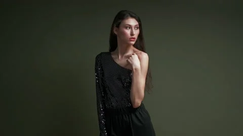 A young beautiful sensual female model p... | Stock Video | Pond5