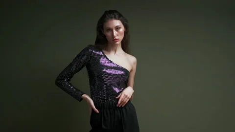 A young beautiful sensual female model p... | Stock Video | Pond5