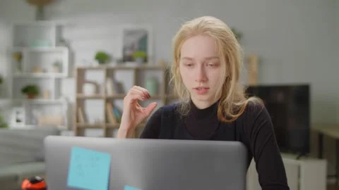 Young beautiful woman learning sign lang... | Stock Video | Pond5