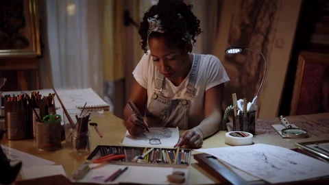 Black Girl Artwork Stock Videos – Royalty-Free HD & 4K Videos