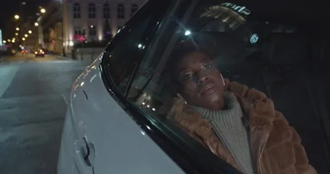 Young Black Woman lean back on seat in t... | Stock Video | Pond5