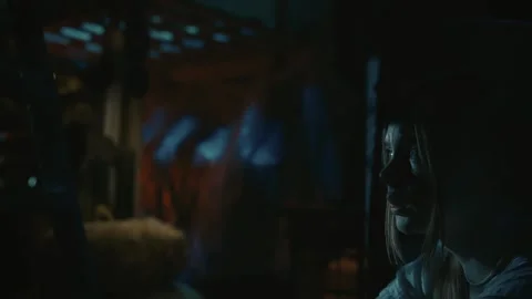 Young blonde girl, victim of the horror ... | Stock Video | Pond5