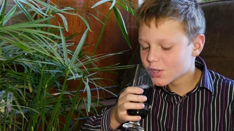 Young Boy Drinking Soda 4k | Stock Video | Pond5