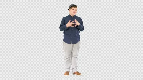 Young boy telling a story to camera, Alp... | Stock Video | Pond5