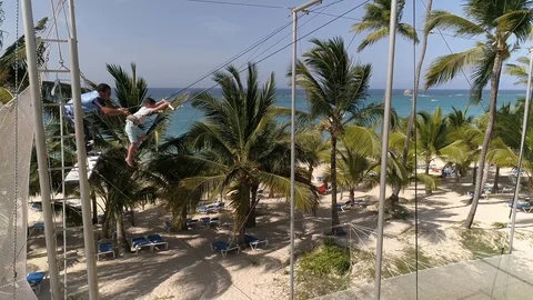 Young Boy on Trapeze, Acrobatics Lesson ... | Stock Video | Pond5