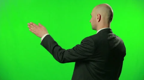 Young businessman uses touchscreen with ... | Stock Video | Pond5