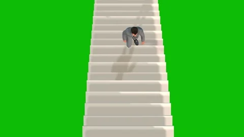 Young Businessman Walking Up Stairs Gree... | Stock Video | Pond5
