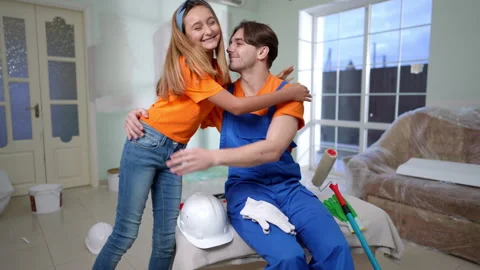 Young Caucasian man taking off hard hat ... | Stock Video | Pond5