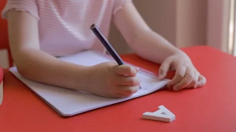 Kids Hand Writing Stock Video Footage | Royalty Free Kids Hand Writing ...