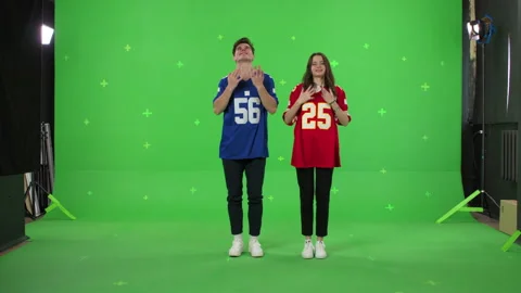 young couple is dancing on a green scree... | Stock Video | Pond5