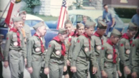 Young Cub Scouts Marching In Special Par... | Stock Video | Pond5