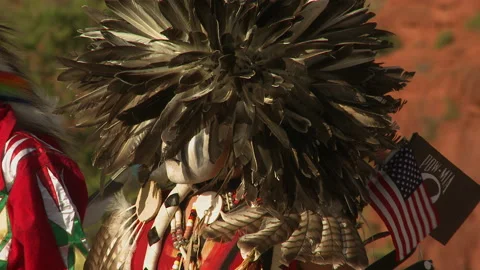 Young "Eagle Boy" standing, looks up, Na... | Stock Video | Pond5