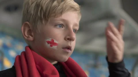 Young english fan crying after match los... | Stock Video | Pond5