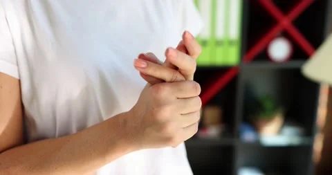 Young female hands nervously fingering e... | Stock Video | Pond5