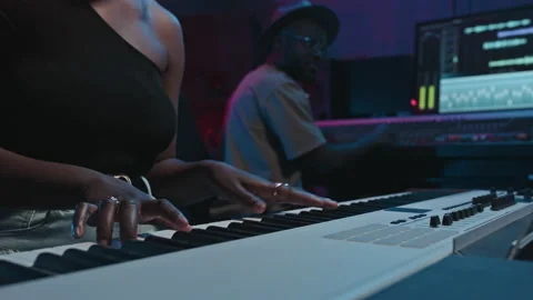 Young Female Music Artist Playing Synthe... | Stock Video | Pond5