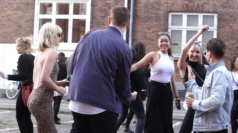 Young festival and party-goers enjoy lif... | Stock Video | Pond5