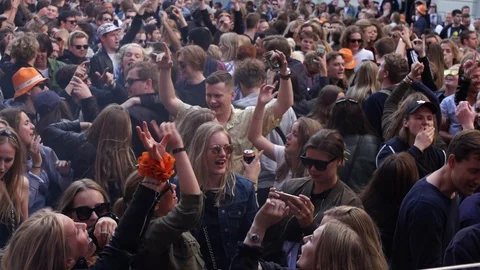 Young festival and party-goers enjoy lif... | Stock Video | Pond5