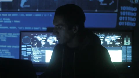 Young Geek Hacker programmer is working ... | Stock Video | Pond5