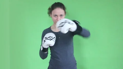 Boxing Girl Green Screen Stock Video Footage | Royalty Free Boxing Girl ...