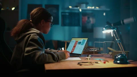 Girl Doing Homework Stock Videos – Royalty-Free HD & 4K Videos