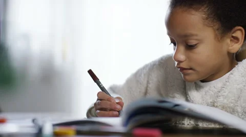 Girl Colouring Stock Video Footage | Royalty Free Girl Colouring Videos ...