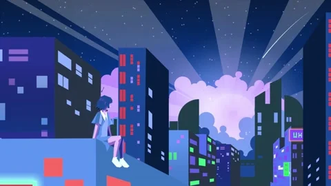 Young Girl Sitting On The Top Of The Roo... | Stock Video | Pond5