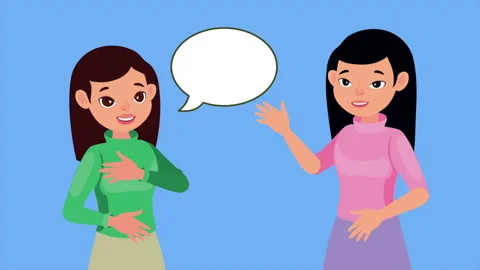 young girls speaking characters animatio... | Stock Video | Pond5