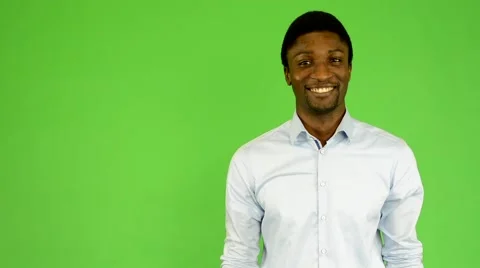 young handsome black man show up and smi... | Stock Video | Pond5