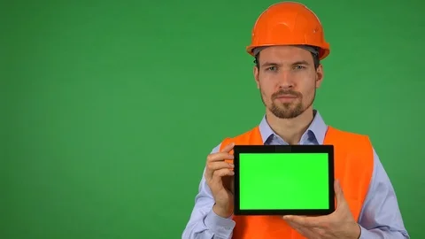 Construction Worker Green Screen Stock Video Footage | Royalty Free ...