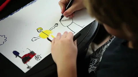 Kid Drawing Stock Video Footage | Royalty Free Kid Drawing Videos | Pond5