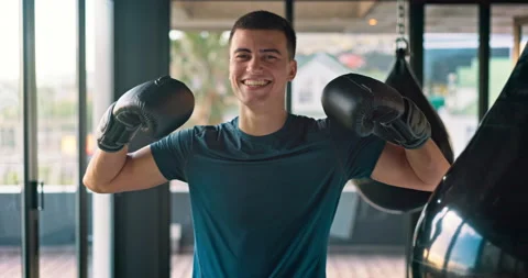 Young man, boxer and training with smile... | Stock Video | Pond5