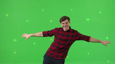 young man dancing on green screen backgr... | Stock Video | Pond5