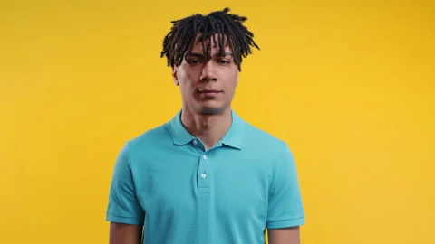 Young man disapproving signal with no he... | Stock Video | Pond5