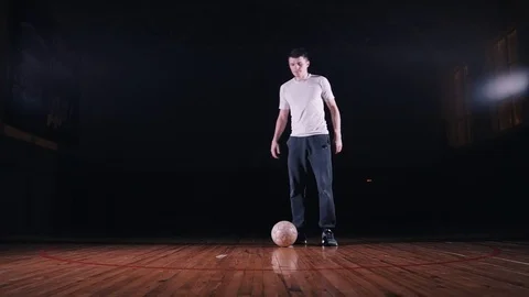 Young man doing freestyle football on a ... | Stock Video | Pond5