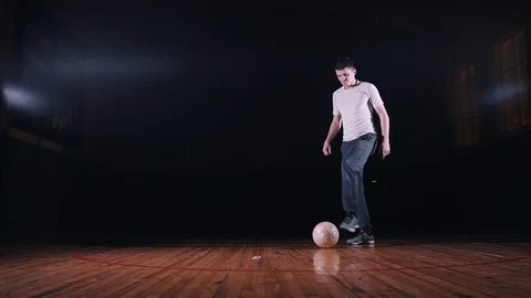 Young man doing freestyle football on a ... | Stock Video | Pond5