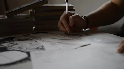 Young man draw 2d manga character, Manga... | Stock Video | Pond5